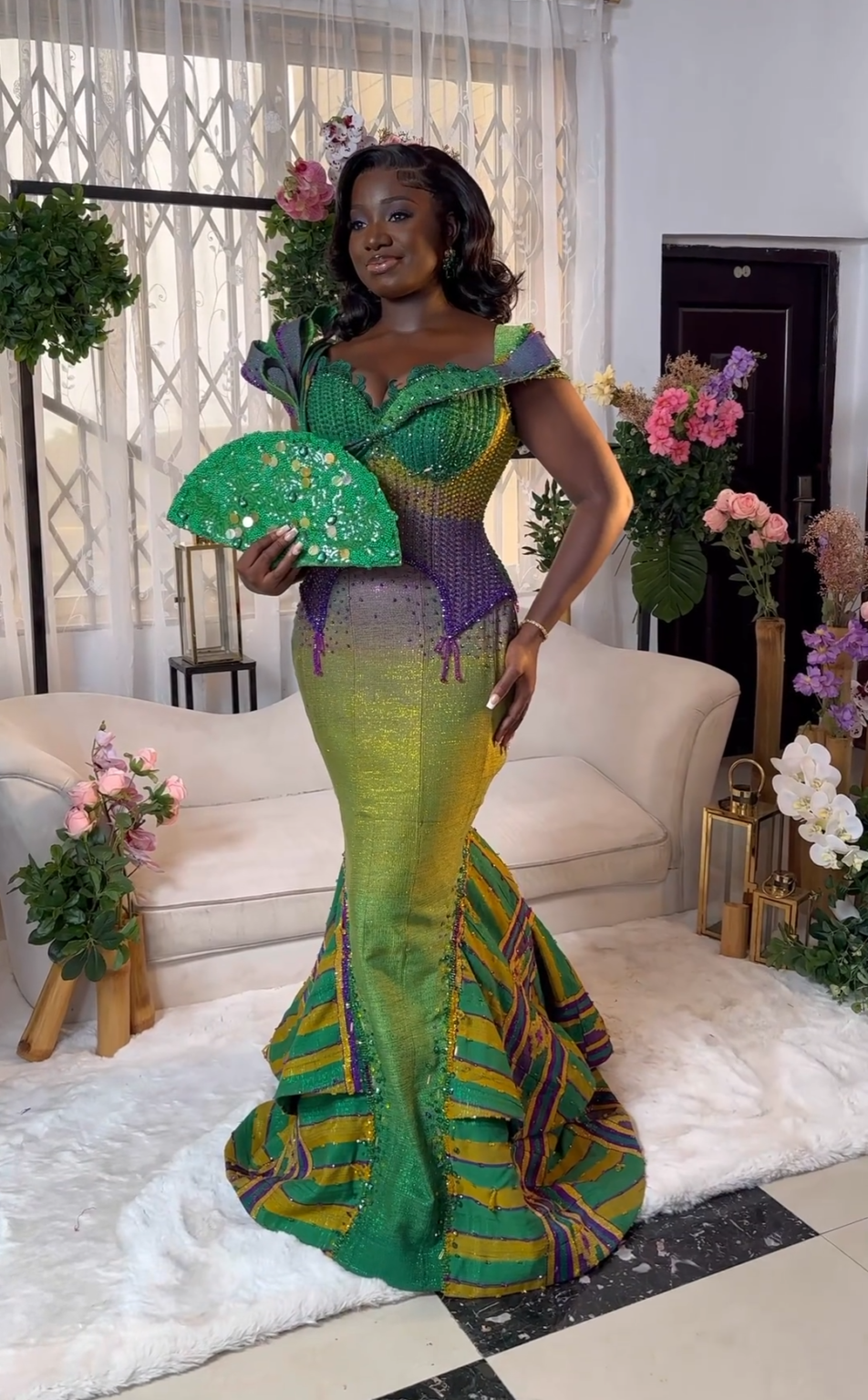 20 PHOTOS: African Kente wedding dress ideas + Ghanaian Kente fashion ...