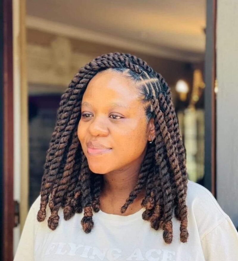 Hot twist hairstyles, Knotless braids styles & Cornrow braid designs - YKM Media